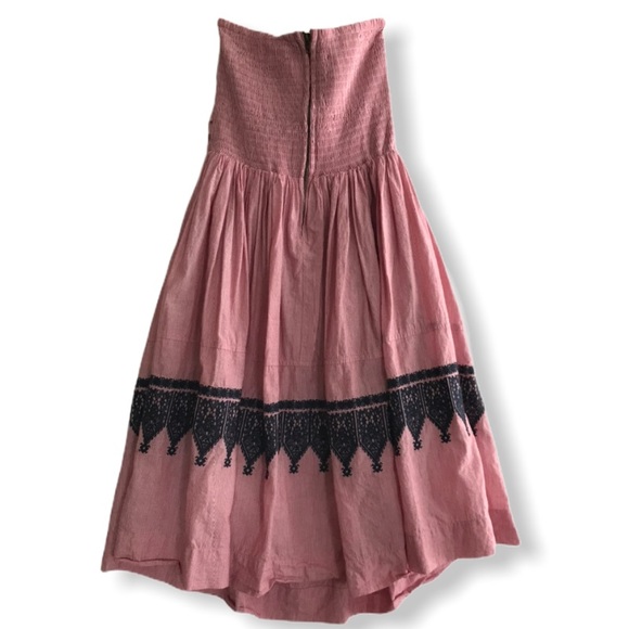 THML | Dresses | Thml Red White Pin Stripe Navy Embroidered Details ...